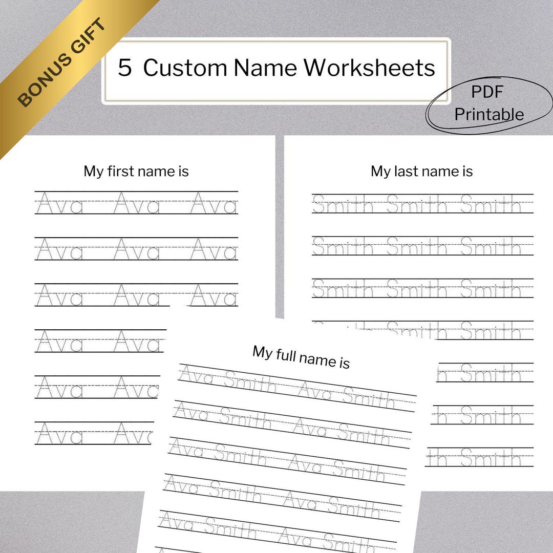 Pre-k Custom Name Tracing Worksheet, My Name Is, Personalizable Name ...