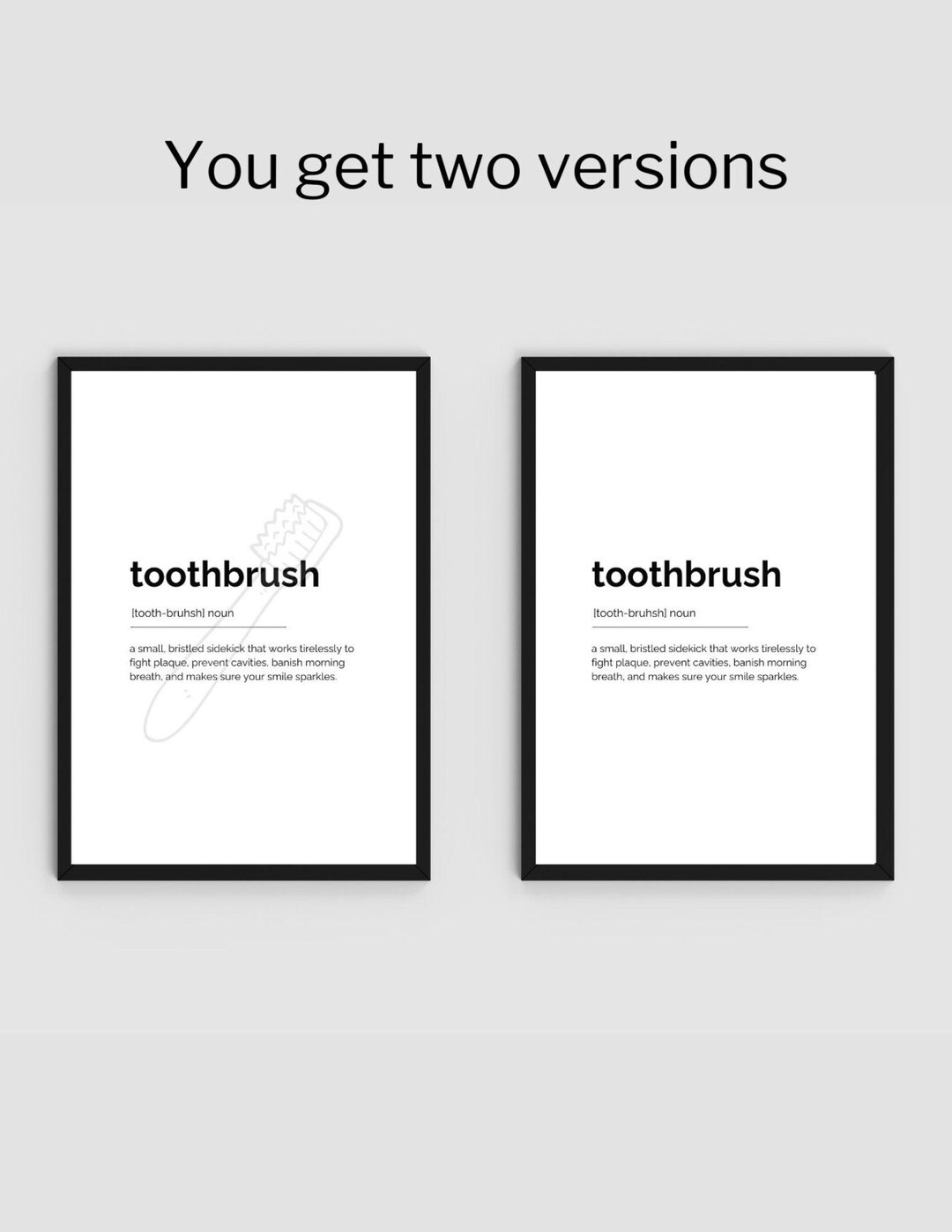Dental Office Toothbrush Definition Wall Decor Digital Art Print ...