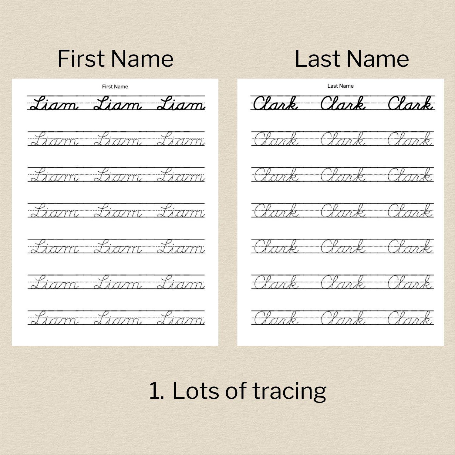 Pre-k Custom Cursive Name Tracing Worksheet, Personalizable Name Trace ...