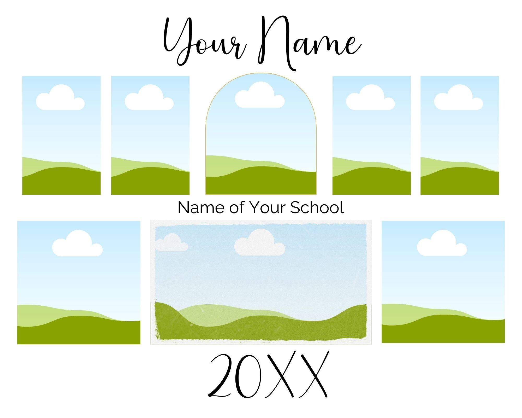 Custom High School Senior Photo Collage Template, Editable College ...