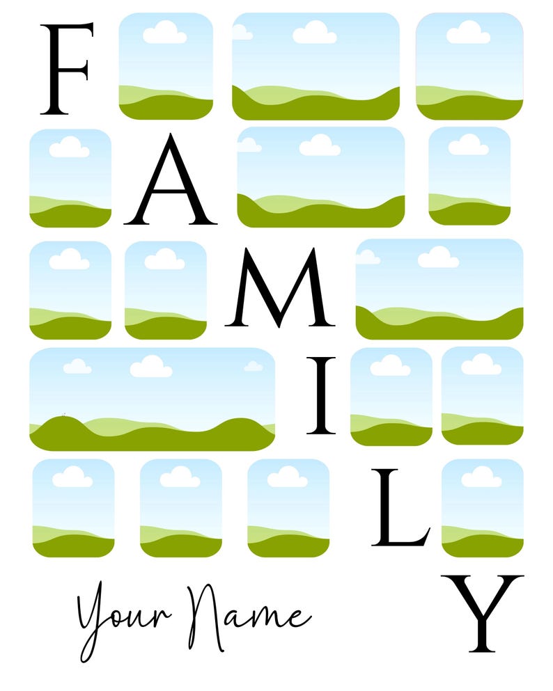 Custom Family Photo Collage Template - Editable Canva Design in 16x20 ...