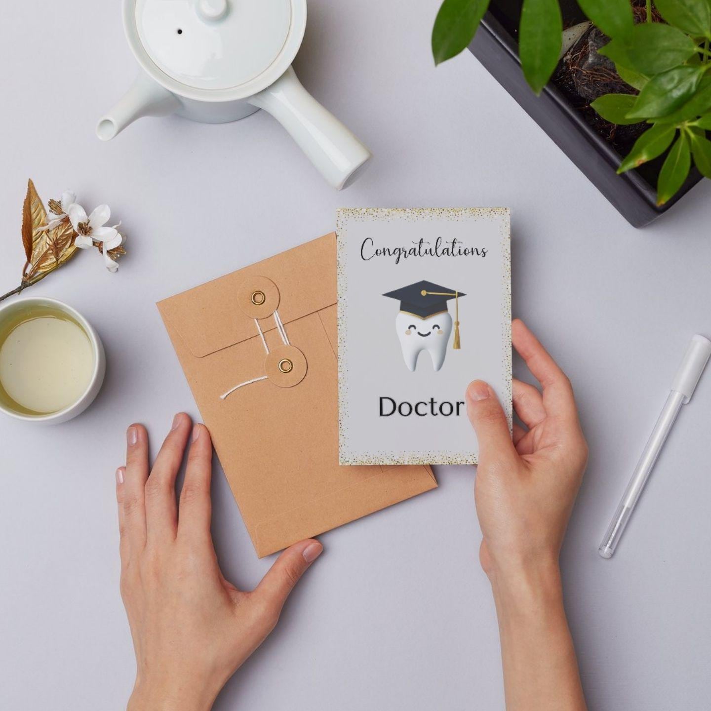 Dental School Graduation Card | Black & Gold Dentist Printable Card 5x7 ...