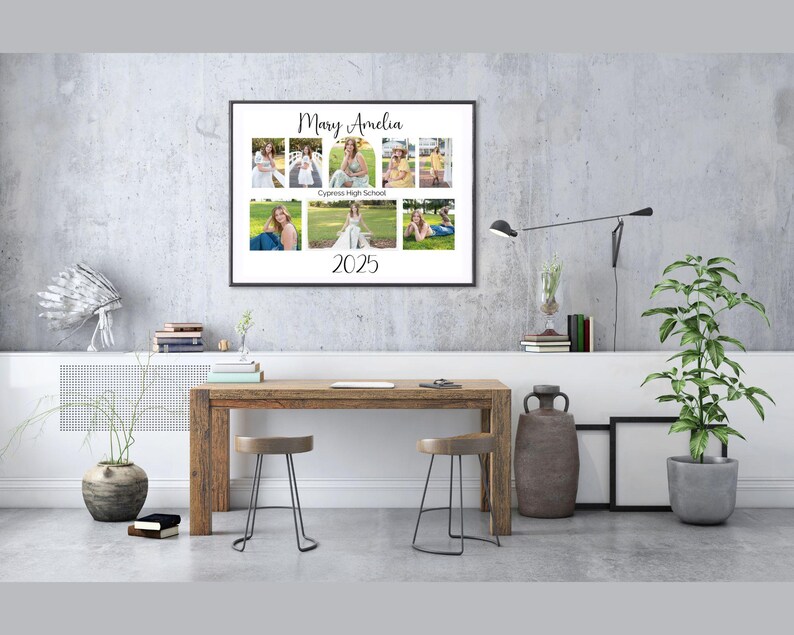 Custom High School Senior Photo Collage Template, Editable College ...
