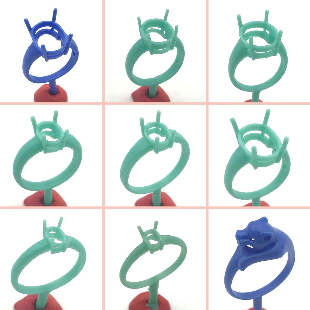 9PC Ring Wax Casting Molds Patterns Lost Waxes | Oval Center Wax ...