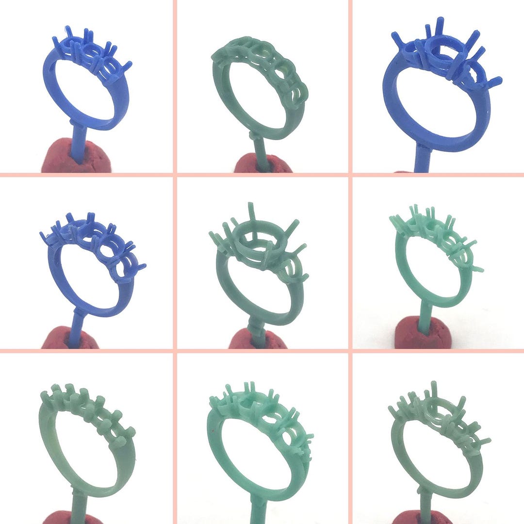 9PC Big Diamond Grand Ring Design | Rings Wax Pattern Mold Jewelry ...