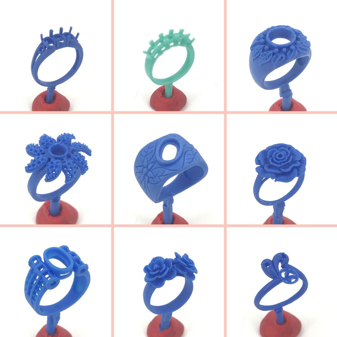 9PC Magical Roses Diamond Ring A2 | Lost Wax Casting Pattern Molds ...