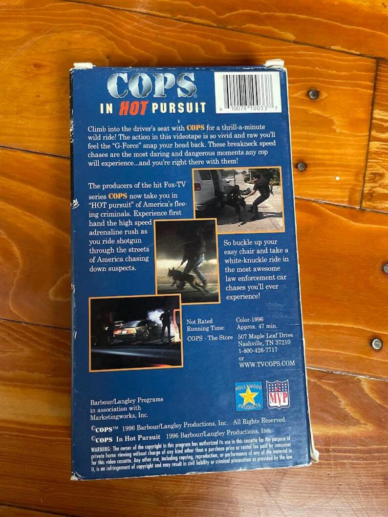 COPS 1996 (VHS 1996) - Etsy