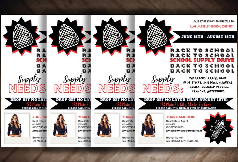 Editable School Supply Drive Flyer Template, Back to School Invite ...