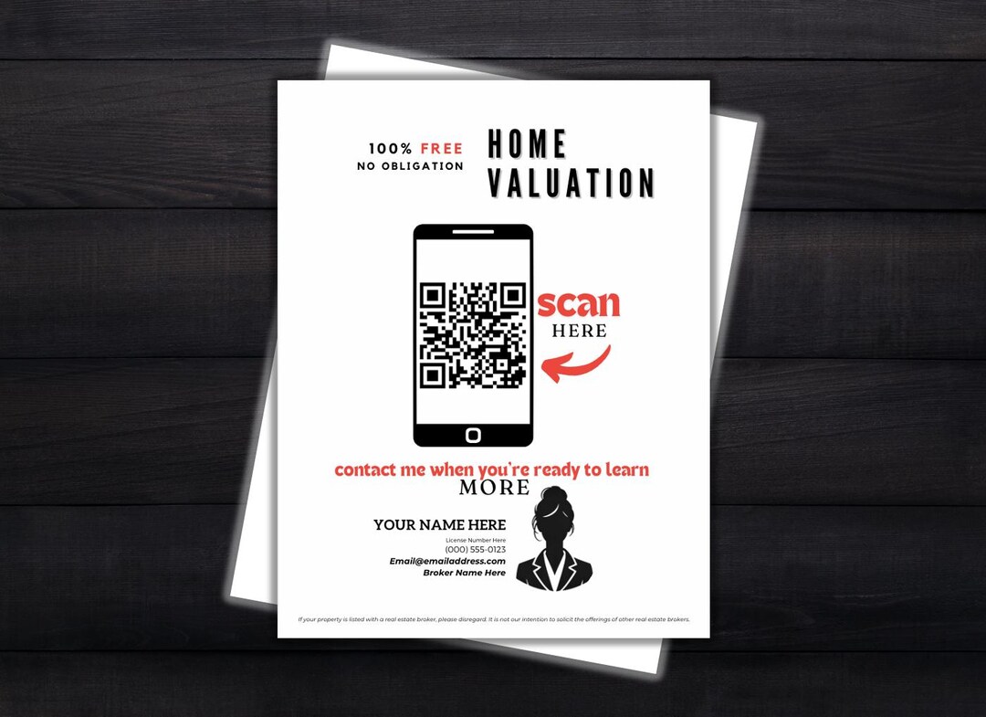 Editable Template for Real Estate, Market Update, Home Valuation, QR ...