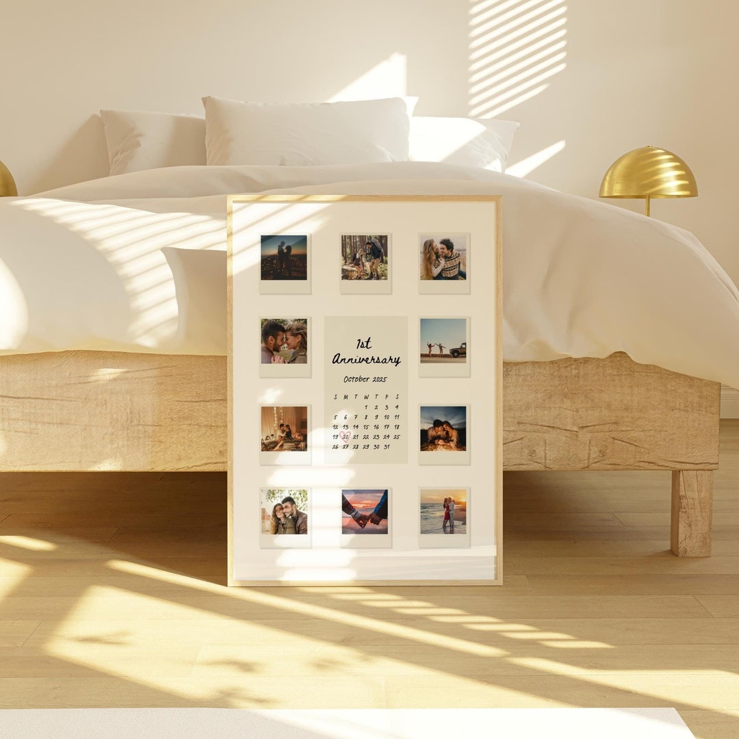 Custom Polaroid Frame Anniversary Template | 1 Year Anniversary Gift ...