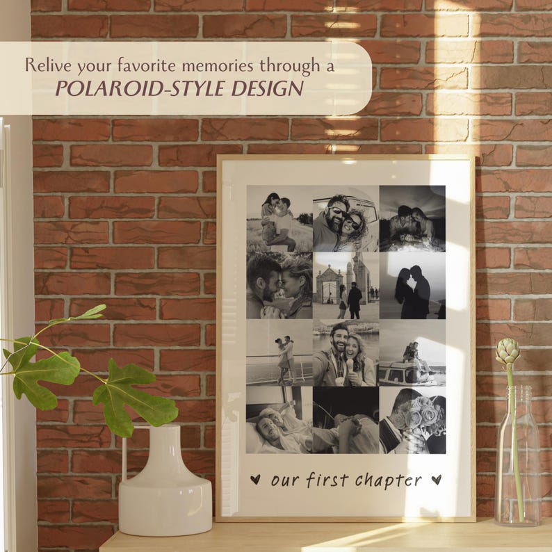 Custom Couple Anniversary Polaroid Frame Template, 1 Yr Anniversary ...