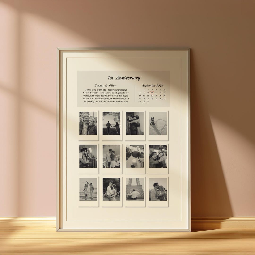 Custom Polaroid Photo Collage Frame Anniversary Template | Personalized ...