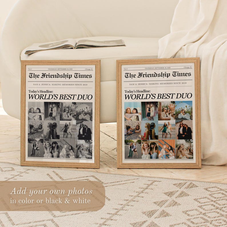 Custom Newspaper Gift for Best Friend Template, Personalised Female ...
