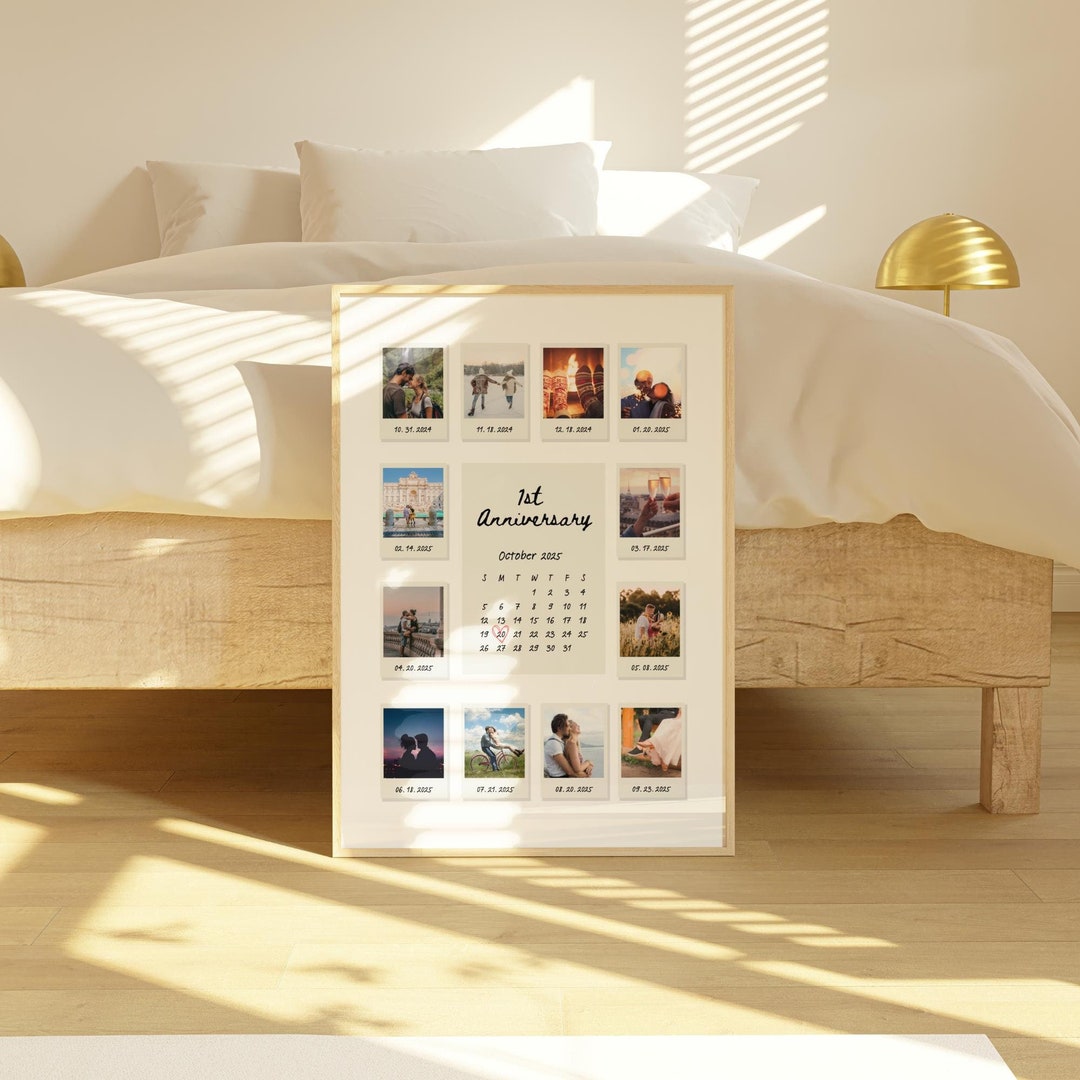 Editable Polaroid Frame Couple Anniversary Template, First Anniversary ...