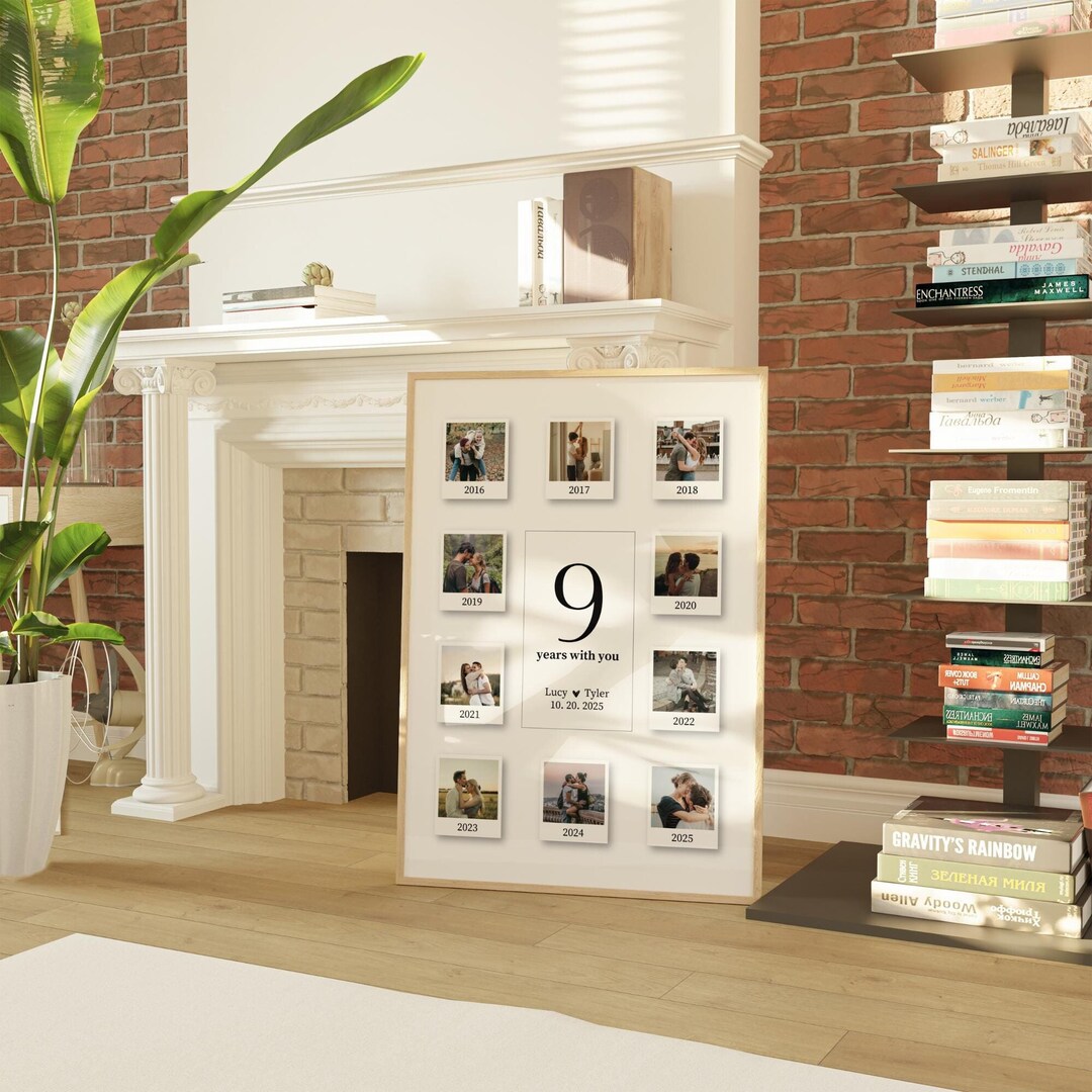 Custom 9th Anniversary Photo Frame Template (digital Download) - Etsy