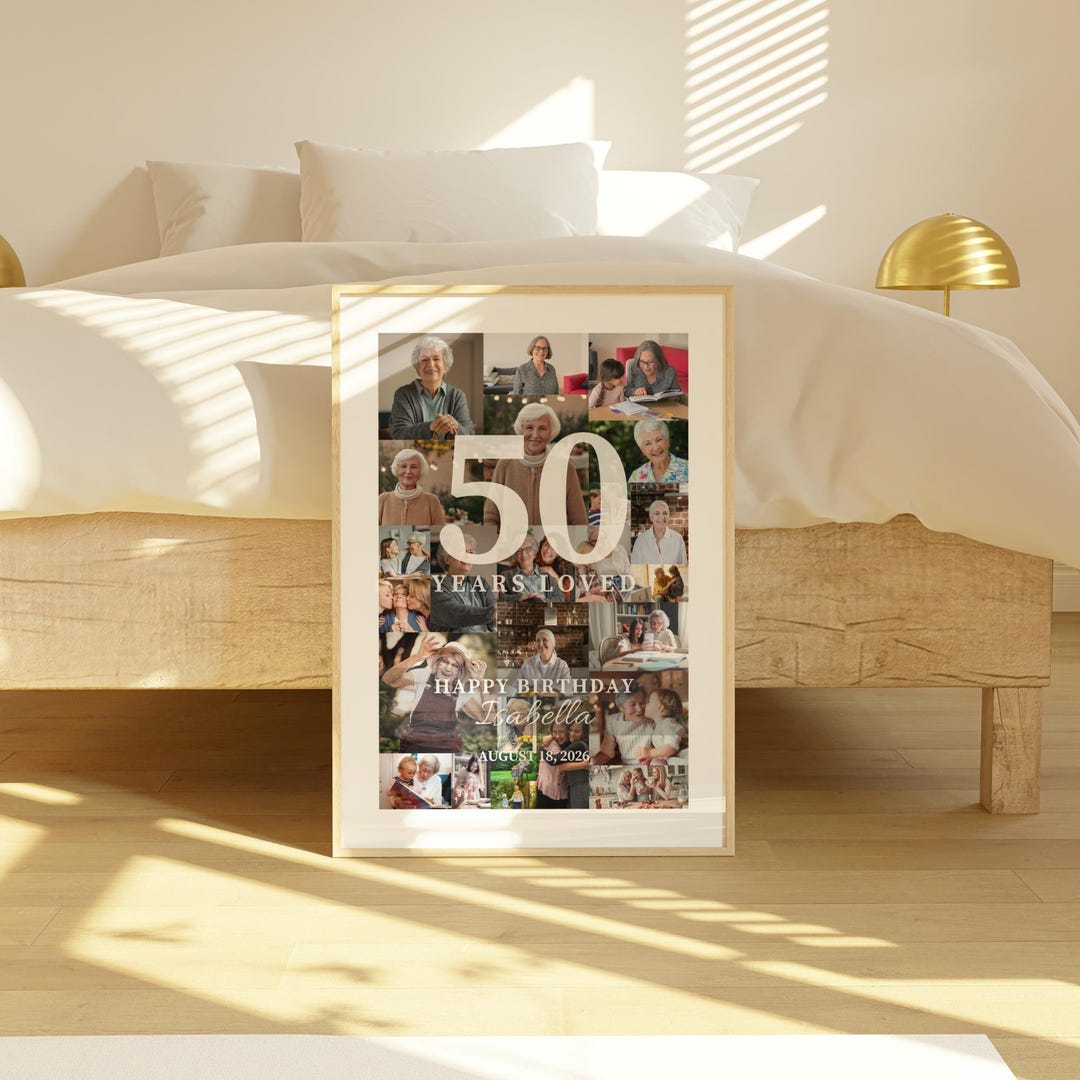 50th Birthday Photo Collage Frame Gift, 50th Birthday Gifts for Men and ...