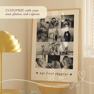 Custom Polaroid Frame Anniversary Template, 1 Year Anniversary Gift for ...
