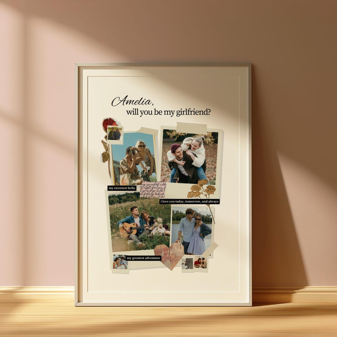 Will You Be My Girlfriend Wall Art, Polaroid Frame Photo Collage ...