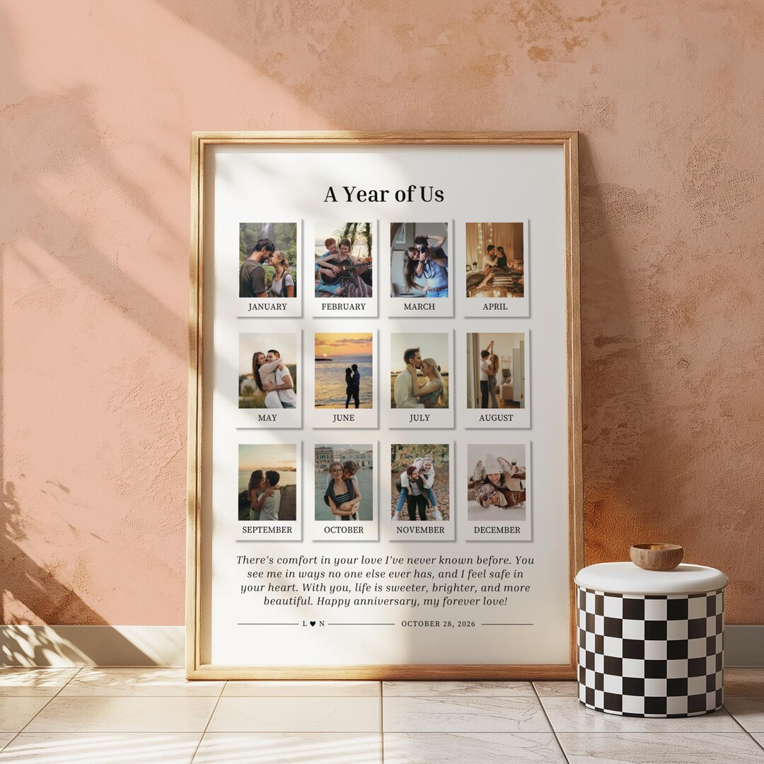 Custom Polaroid Photo Collage Frame Anniversary Template | Personalized ...