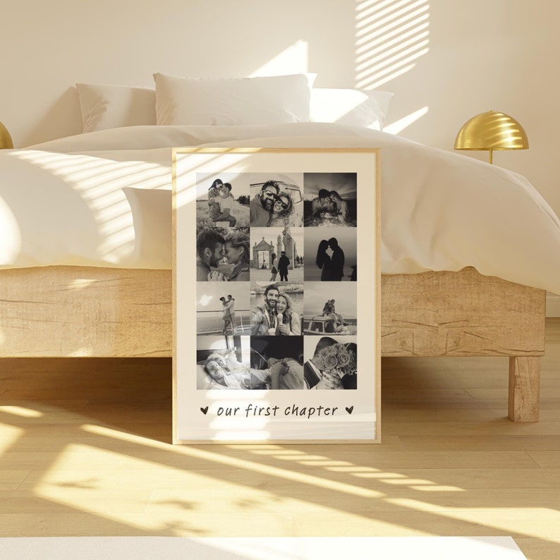 Custom Polaroid Frame Anniversary Template, 1 Year Anniversary Gift for ...