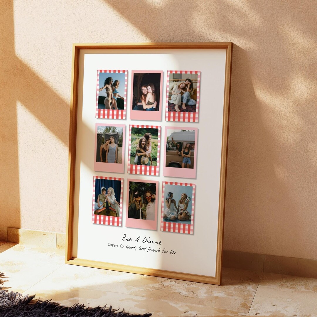 Custom Polaroid Frame Photo Collage Wall Art, 21st Birthday Gift for ...