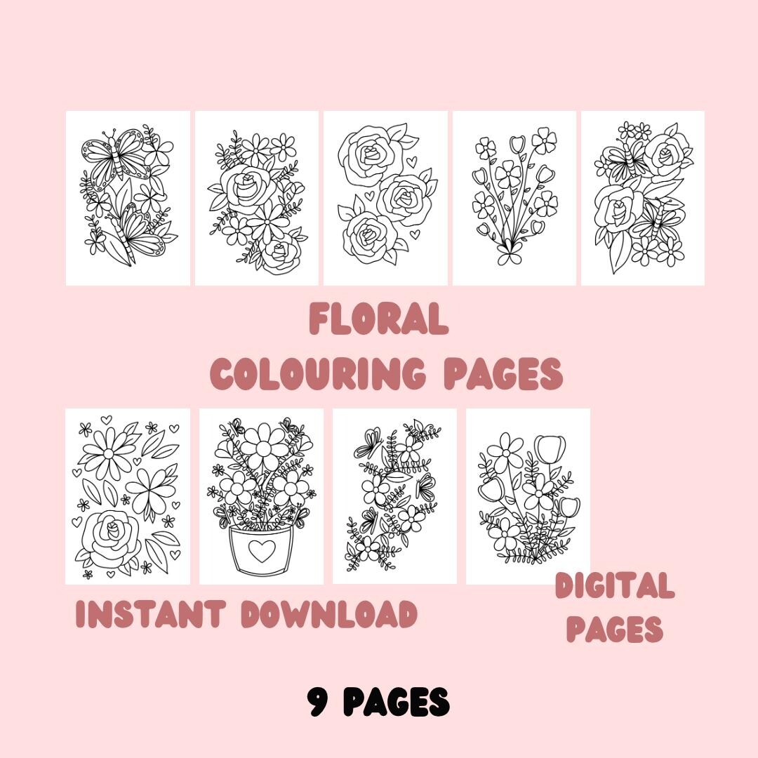 Floral Designs Colouring Pages, Floral Colouring Sheets, Children and ...