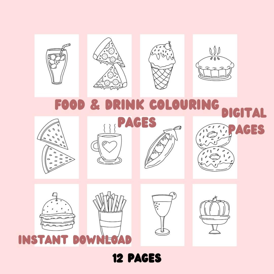 Bold Food & Drink Colouring Pages, Colouring for Children and Young ...