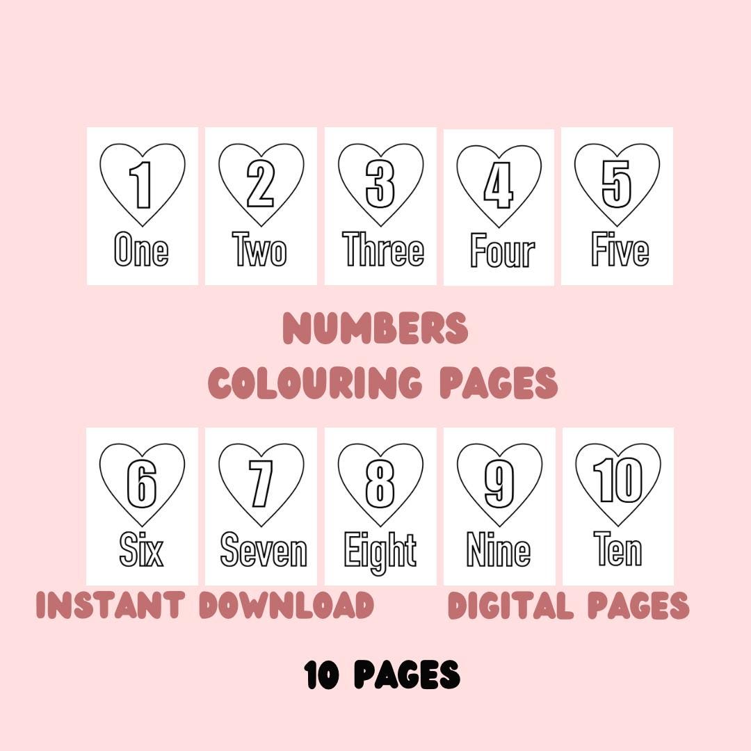 Numbers Colouring Pages, Learning, One to Ten, Colouring for Children ...