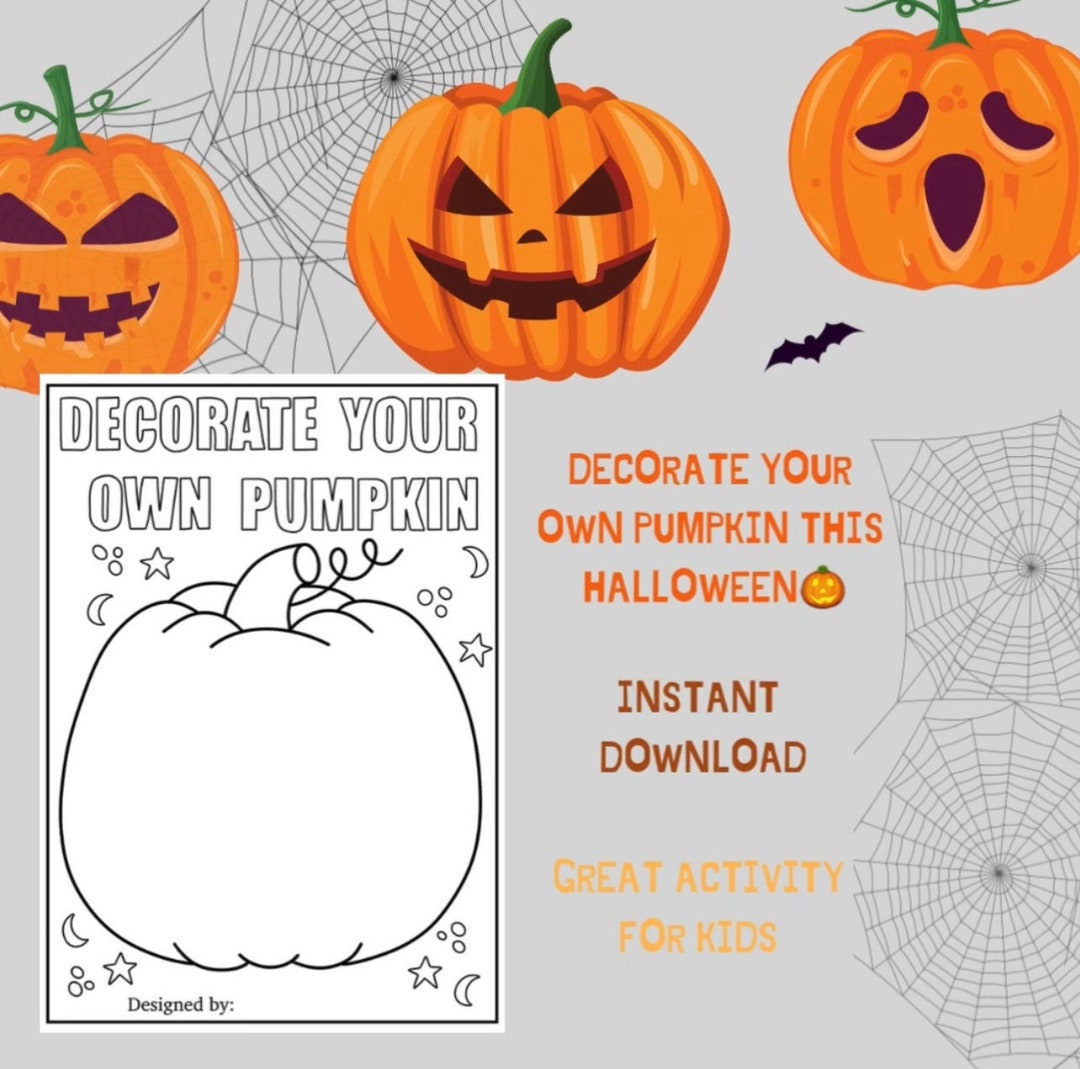 Decorate Your Own Pumpkin Digital Sheet - Etsy