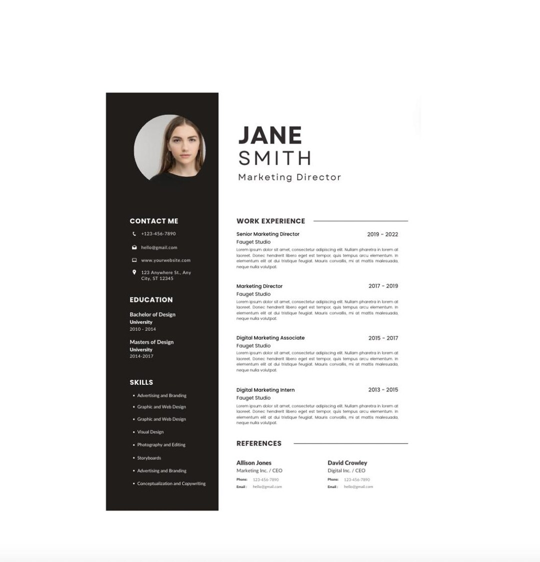 Customizable Creative Marketing Resume Template - Etsy