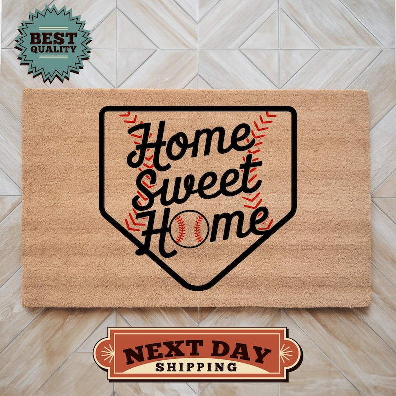 Baseball Home Sweet Home Doormat, Baseball Doormat, Home Doormat ...