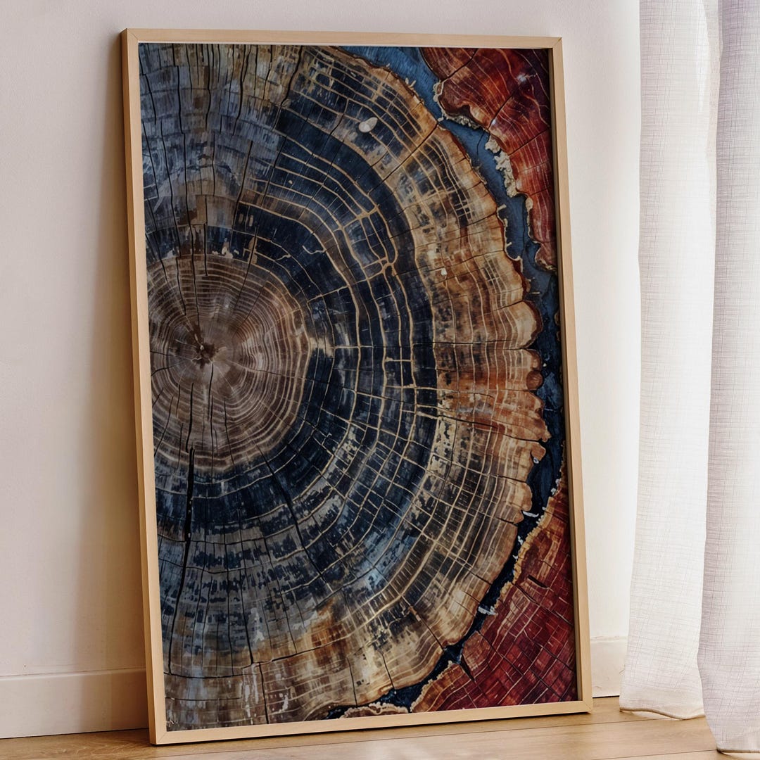 Tree Ring Framed Canvas Print, Tree Ring Wall Art, New Home Gift ...