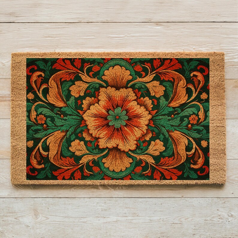 Floral Welcome Mat, Floral Doormat, Colorful Doormat, Housewarming Gift ...