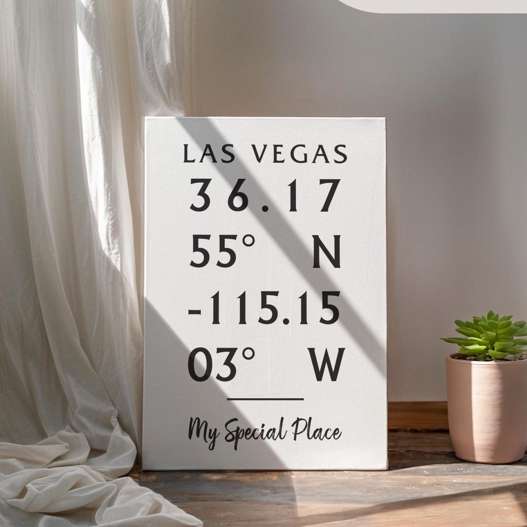 Custom Location Coordinates Print, City Prints, Canvas Location Print ...