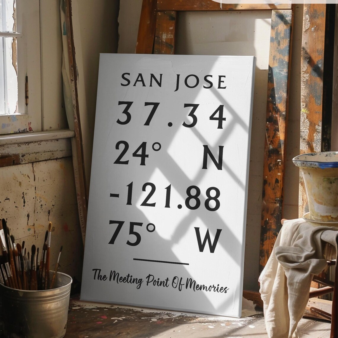 Custom Location Coordinates Print, City Prints, Canvas Location Print ...