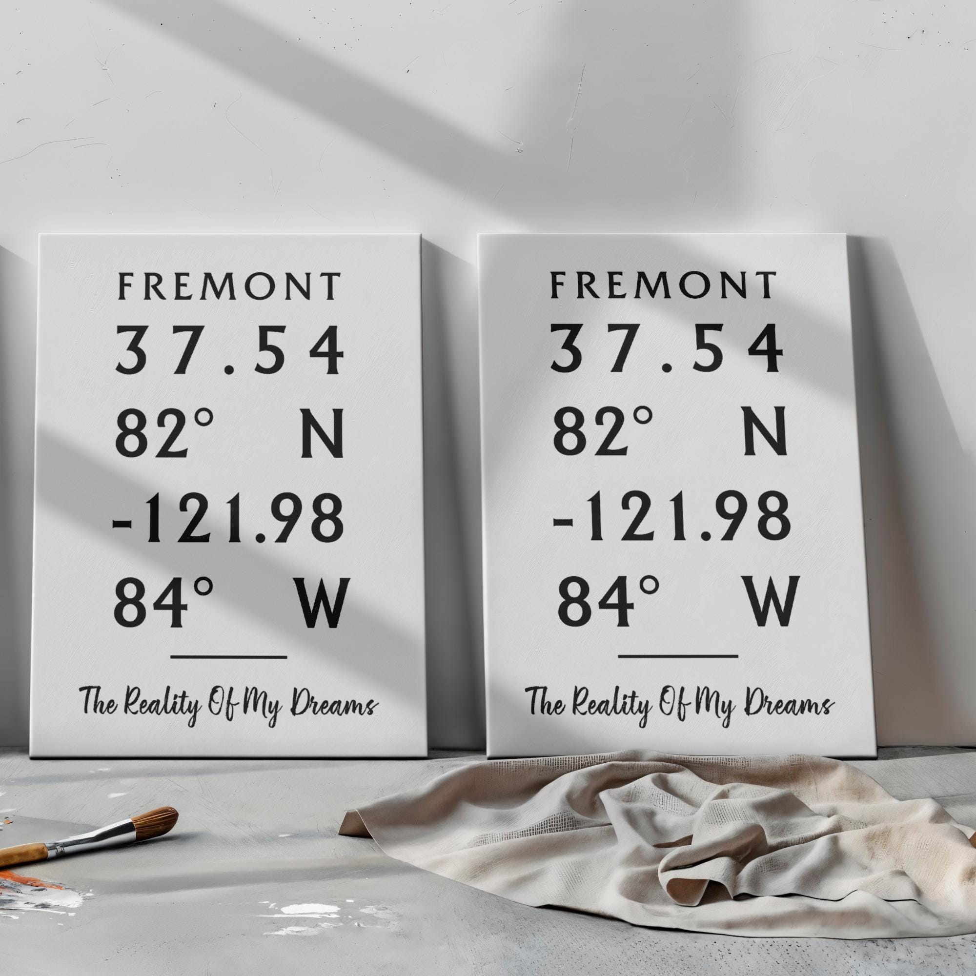 Custom Location Coordinates Print, City Prints, Canvas Location Print ...