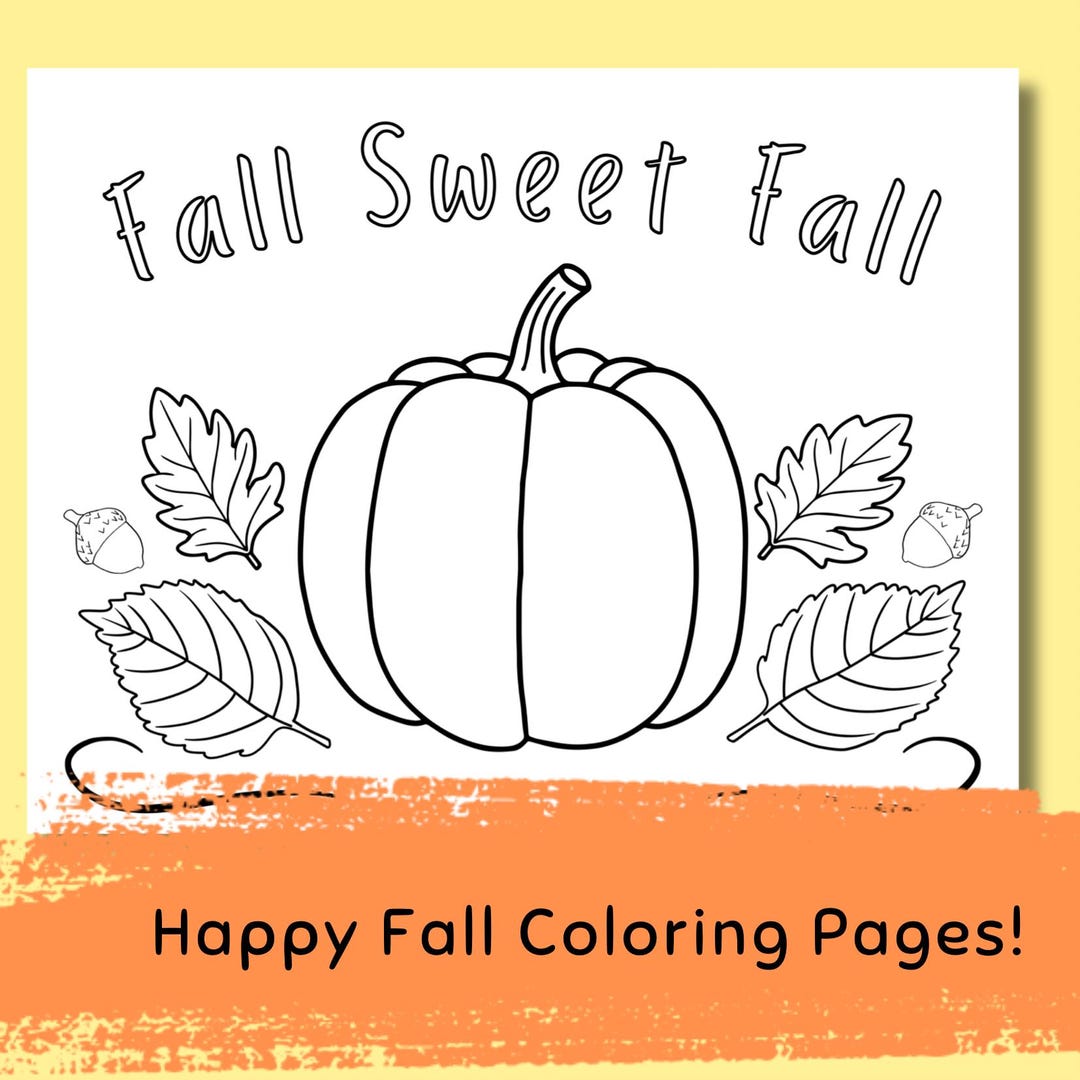 Happy Fall Coloring Pages | Simple Coloring - Etsy