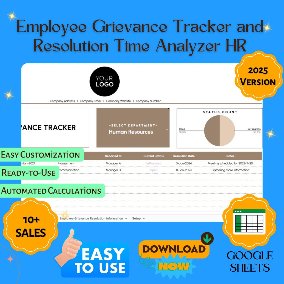 Employee Grievance Tracker & Resolution Time Analyzer HR, Workplace Issue Management, HR ...