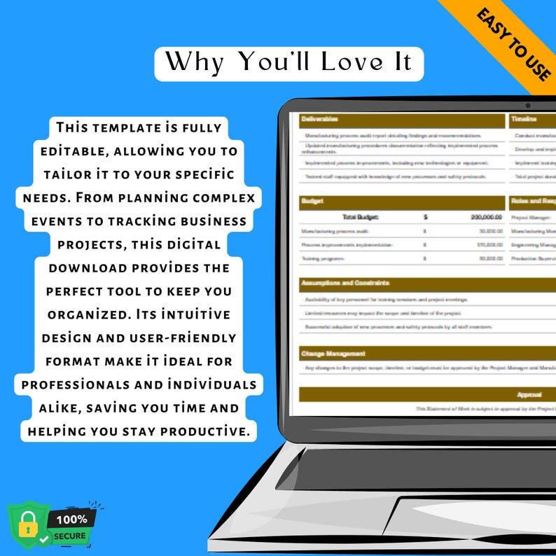 Manufacturing Statement of Work Template, Google Sheets SOW Agreement ...