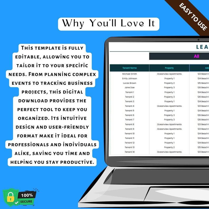 Lease Agreement Tracker Template, Editable Google Sheets, Rental ...