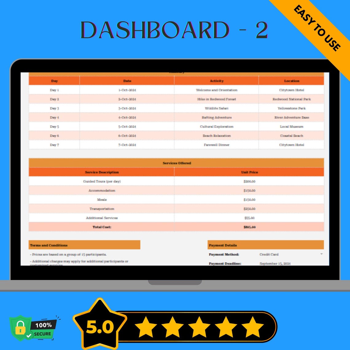 Group Tour Quotation Template, Google Sheets Travel Cost Estimator for ...