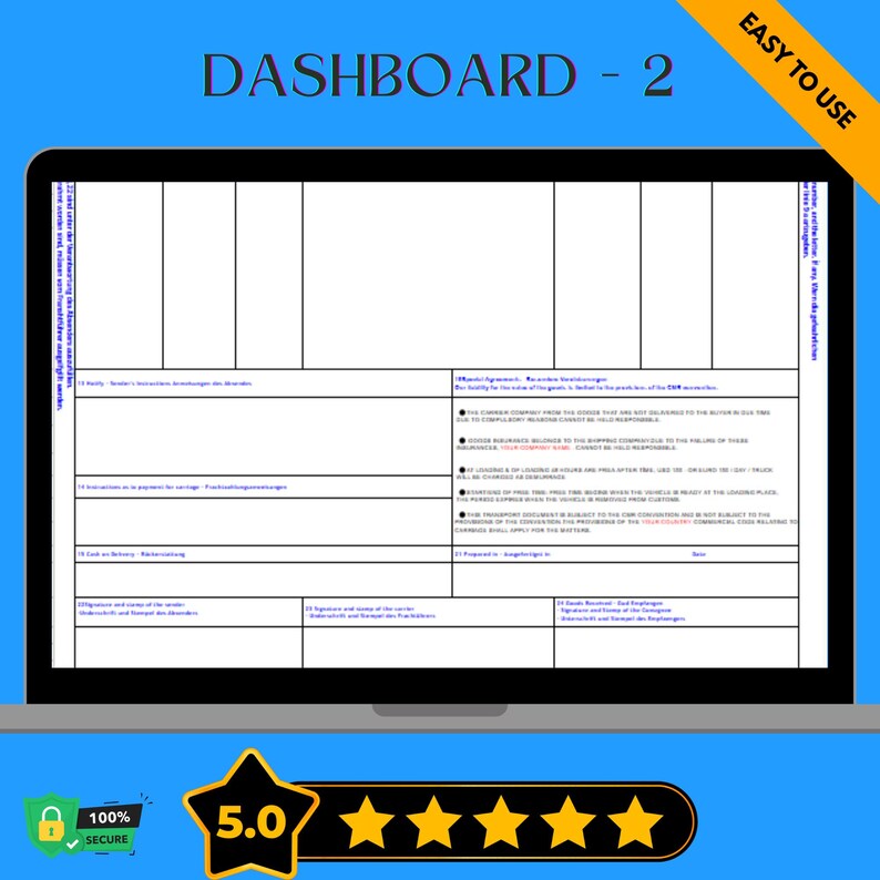 CMR International Bill of Lading Template: Google Sheets (digital ...