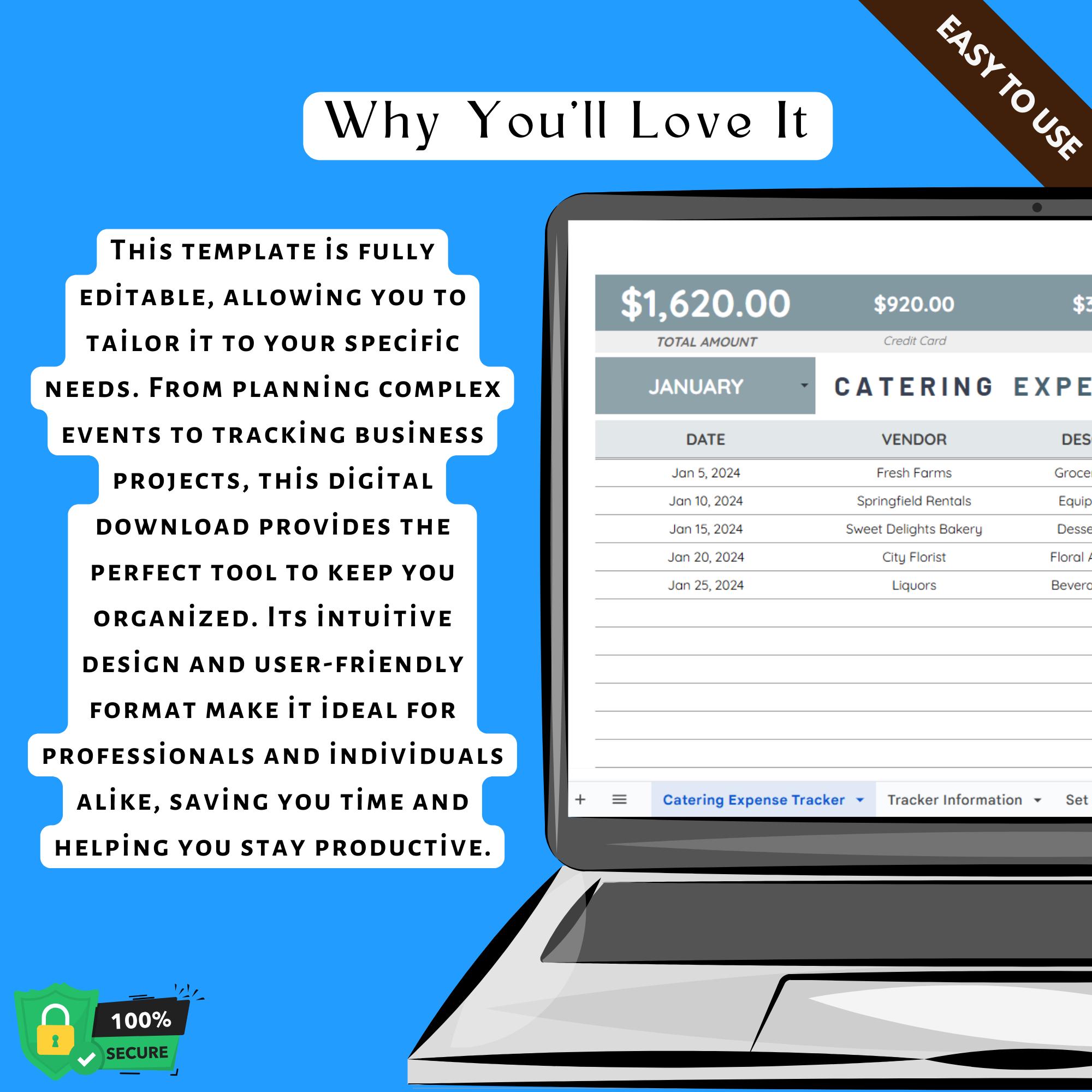 Catering Expense Tracker Template, Event Catering Budget Planner, Food ...