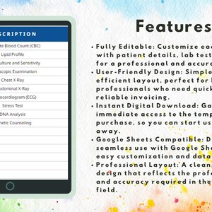 Editable Medical Lab Services Invoice Template | Easy to Use Digital ...