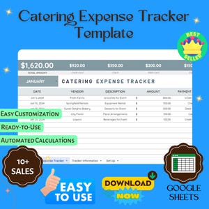 Catering Expense Spreadsheet - Etsy