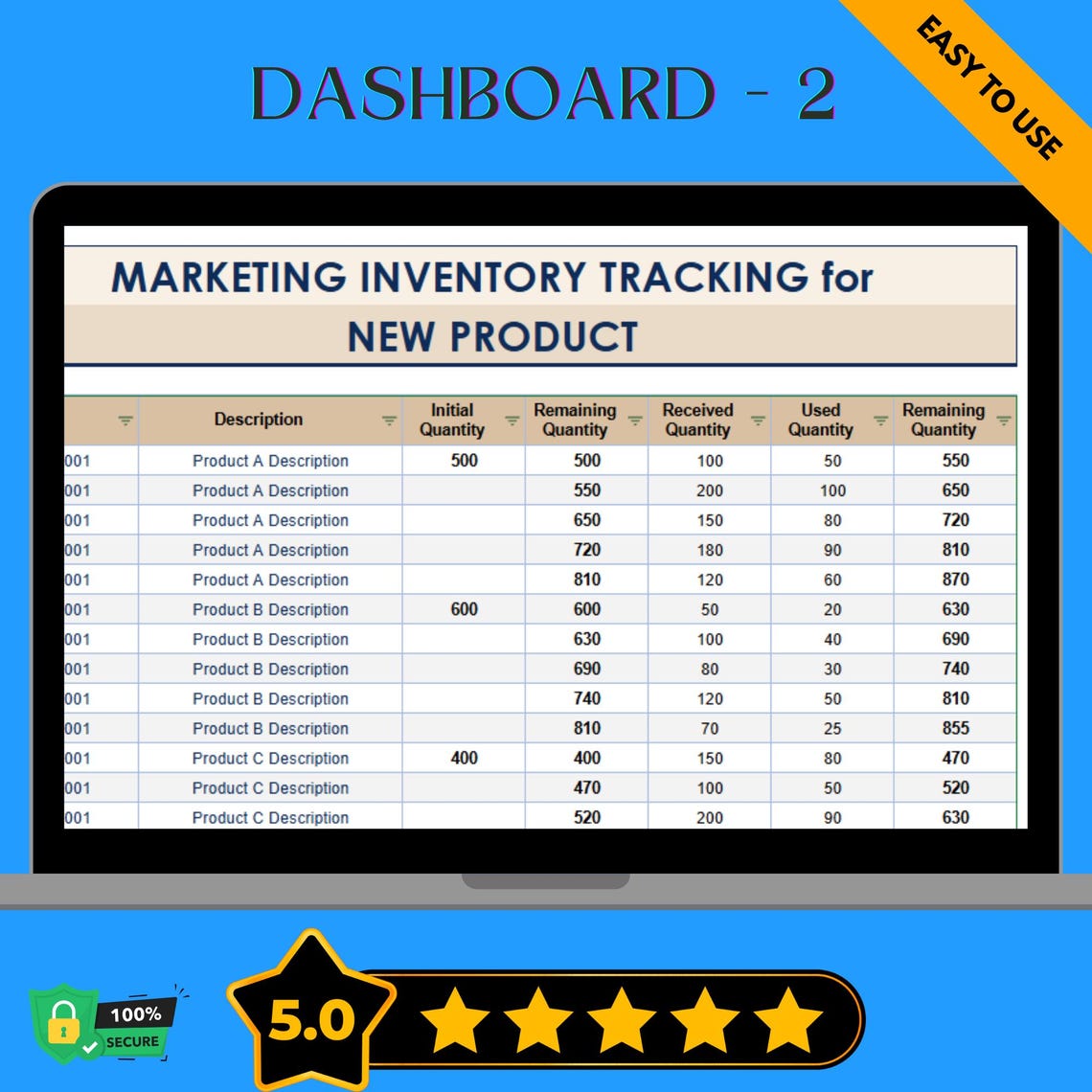 Marketing Inventory Tracker: Google Sheets Template (digital Download ...