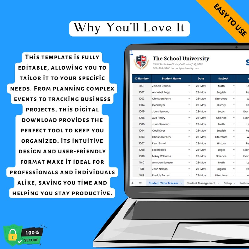 Student Time Tracker Template, Study Planner for Academic Success ...