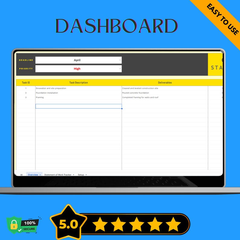 Construction Statement of Work Template: Google Sheets SOW (digital ...