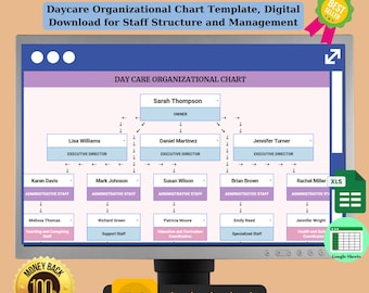 Daycare Organizational Chart Template, Editable Google Sheets, Digital ...
