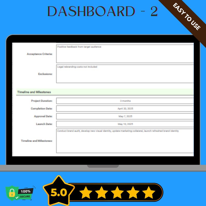 Printable Statement of Work Template, Editable Digital Download for ...